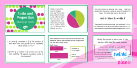 Recipe Ratio and Proportion Challenge Cards - data handling