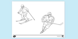 Winter Sports: Colouring Pages (Teacher-Made) - Twinkl