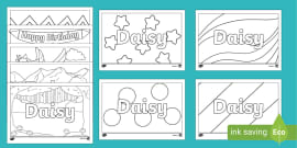 Daisy Mindfulness Name Colouring Activity | Twinkl | KS1
