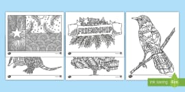 Massachusetts State Symbols Mindfulness Coloring Sheets