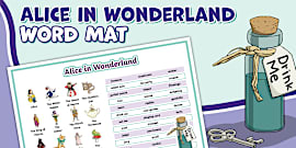Alice in Wonderland Word Mat | Twinkl