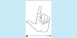 FREE! - Thumb Colouring Page - Primary Resources - Twinkl