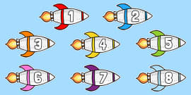 Numbers 0-20 on Rockets (teacher made)