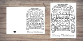 Christmas Jumper Colouring Card Set | Twinkl Party - Twinkl