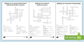 Year 3-4 Statutory Spelling List Crossword Pack - Word List