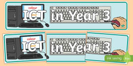 👉 ICT In Primary 1 Display Banner (teacher made)