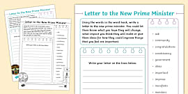 Letter to the Prime Minister Writing Template (Teacher-Made)