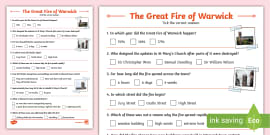 The Great Fire of Warwick Fact File Template (teacher made)