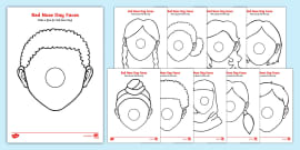 Drawing Emotions: Fearless Face Template (teacher made)