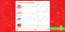 Christmas Cutting Skills Activity Pack - Twinkl