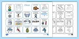 Cartes pour jeu de paires : L'hiver (l'enseignant a fait)