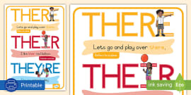 Their, There, They're Poster | Visual Aids | Twinkl USA