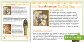 Tutankhamun Facts KS2: Ancient Egypt - Primary Resources