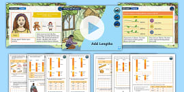👉 PlanIt Maths Year 3 Add Lengths Differentiated Activities