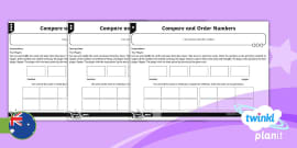 Year 2 Compare and Order Numbers Place Value Maths Mastery Challenge Cards