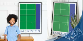 Badminton Resource Cards - Key Words - KS1 Material - Twinkl