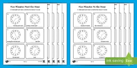 Clock Faces Five Minute Interval Times - Blank Clock Faces