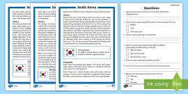 Comprehension Activity about Japan (teacher made) - Twinkl