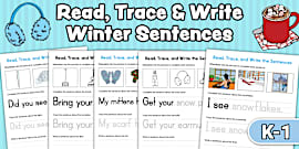 Read, Trace, and Write Christmas Sentences Worksheets