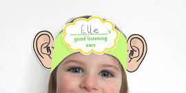 FREE! - Sound Walk Ear Head Bands (teacher made) - Twinkl