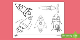 Rocket Colouring | Colouring Sheets (teacher made) - Twinkl