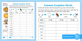 Year 1 Spelling Practice 'ck' Homework Worksheet / Worksheet