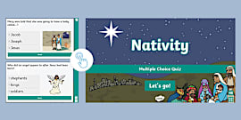 KS1 The Nativity Story Powerpoint Quiz - Christmas - Twinkl
