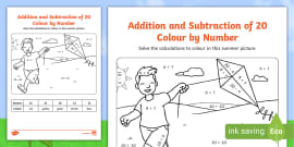 Under the Sea Colour by Number Addition and Subtraction Up to 10