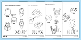 ‘ear’ Trigraph Colouring Sheet – Phase 3 Resource - Phonics
