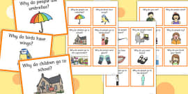 'Why' and 'Because' Question Scene Cards - ESL Wh Question Cards