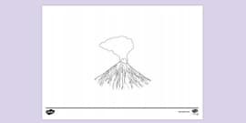 Active Volcano Colouring Sheet | Colouring Sheets | Twinkl