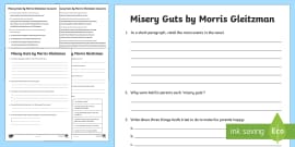 Vocabulary Mats to Support Teaching on Misery Guts by Morris
