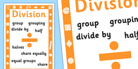 Division Vocabulary Poster - division vocabulary, division posters ...