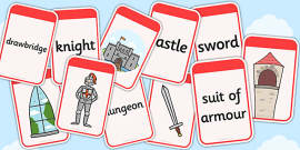 Castles, Knights and Dragons Matching Cards and Board Game