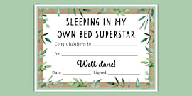 Sleeping in Own Bed Reward Chart