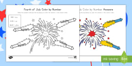 4th of July Color Words - Independence Day (teacher made)