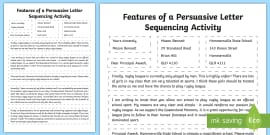 Features of a Persuasive Letter Display Poster