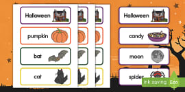 Halloween Words on Spiders (teacher made)