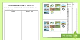 Landform Pairs Matching Game - Social Studies, Natural
