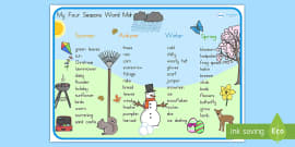 FREE! - Weather and Seasons Sunny Word Mat (teacher made)
