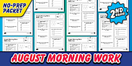 First Grade August Morning Work Bundle (Teacher-Made)