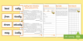 'ly' Adverbs Spelling Activity | Grammar Resources - Twinkl