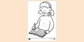 Child Lying Down Colouring Sheet | Colouring Sheets