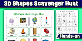 First Grade Shape Scavenger Hunt: How Many 2D and 3D Shapes?