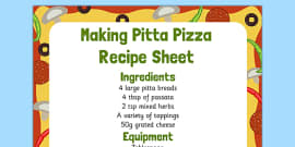 Design a Pizza Activity Sheet, design a pizza, make pizza