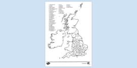 English Counties Map Activity