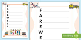 Goodbye Acrostic Poem Template – English KS2 - Twinkl