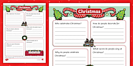History of Christmas Traditions Fact File Template - Twinkl
