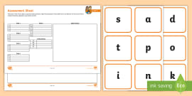 Phase 2 Phonics Letters and Sounds Assessment Pack