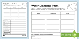 Nature Diamante Poem Template,Nature Poem,Diamante - Twinkl